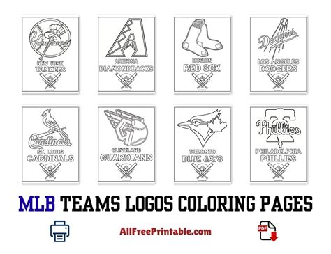 Mlb Teams Logos Coloring Pages Free Printable