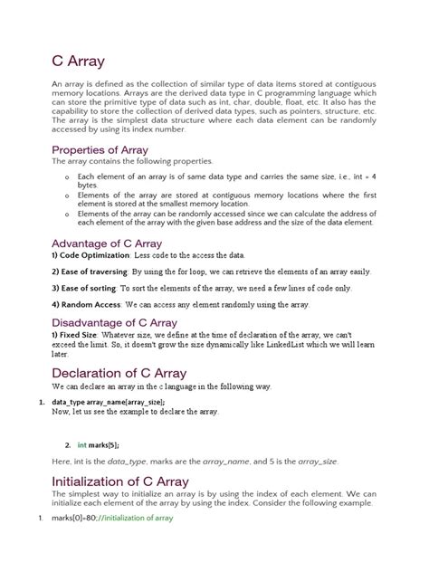 c notes pdf pointer computer programming array data structure