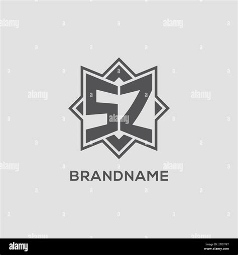 Monogram Sz Logo With Eight Point Star Style Design Vector Graphic Stock Vector Image And Art Alamy