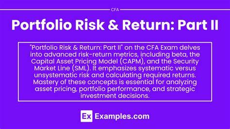 Portfolio Risk And Return Part Ii Notes And Practice Questions Cfa