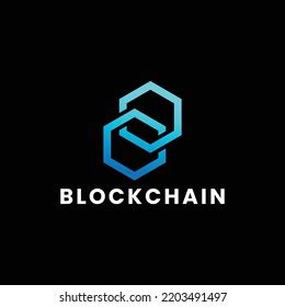 Modern Block Chain Technology Vector Logo Stock Vector Royalty Free
