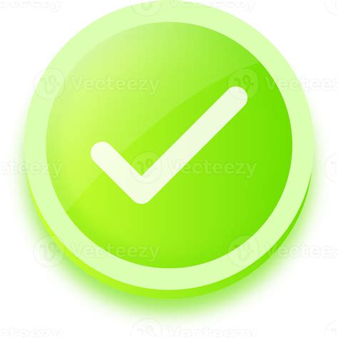Check Mark Symbol In 3d Style Green Check Marks Button 17784784 Png