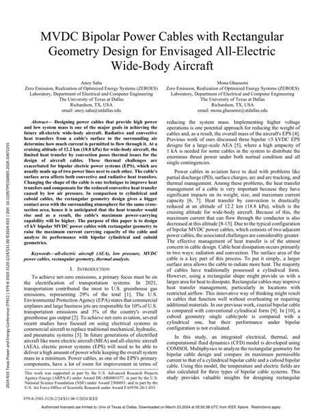 Pdf Mvdc Bipolar Power Cables With Rectangular Geometry Design For Envisaged All Electric Wide