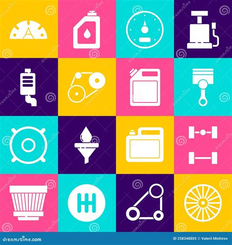 Set Alloy Wheel Chassis Car Engine Piston Speedometer Timing Belt Kit Car Muffler And