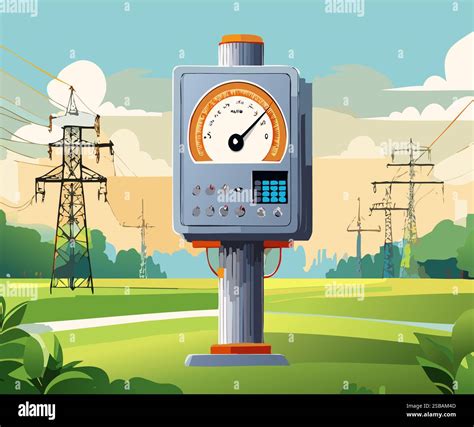 Electric Power Meter Measuring Power Usage With High Voltage Post Watt Hour Electric Meter