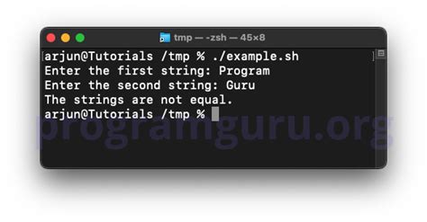 Bash Check If Two Strings Are Equal