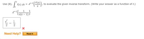 Solved Use The Laplace Transform To Solve The Given