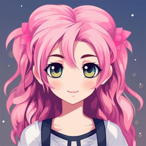 Premium Ai Image Anime Girl With Pink Hair And Green Eyes