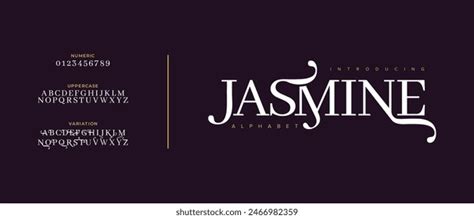 Jasmine Elegant Font Alphabet Uppercase Lowercase Stock Vector Royalty Free