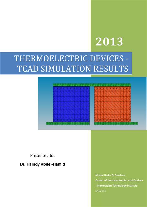 Thermoelectric Devices Tcad Simulation Pdf Chemistry Science