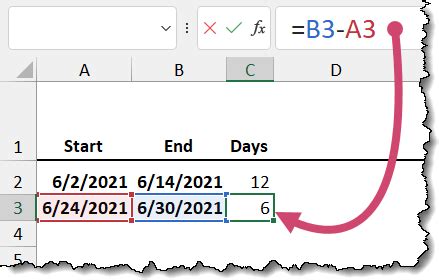 How To Calculate The Number Of Days Between Two Dates In Excel