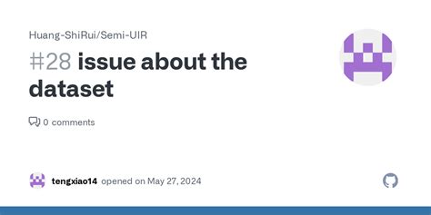 Issue About The Dataset · Issue 28 · Huang Shiruisemi Uir · Github