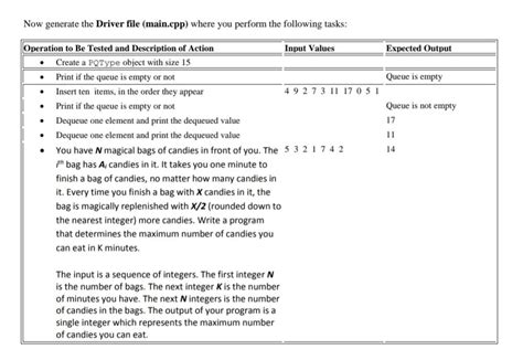 Solved Now Generate The Driver File Main Cpp Where You Chegg