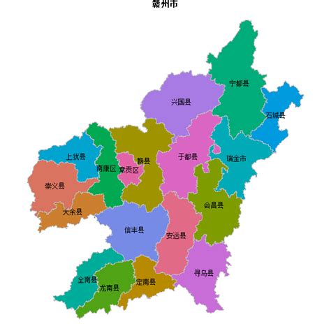 赣州市县级地图shp数据 江西省 百度坐标系 bd 中国乡镇shp地图数据