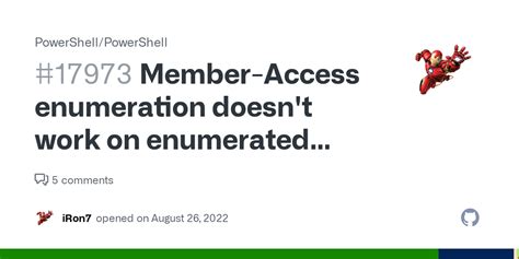 Member Access Enumeration Doesnt Work On Enumerated Values · Issue 17973 · Powershell