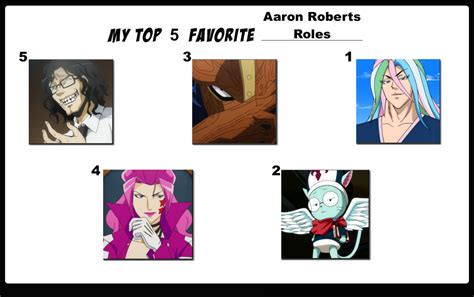 Top 5 Favorite Aaron Roberts Roles By Flameknight219 On Deviantart
