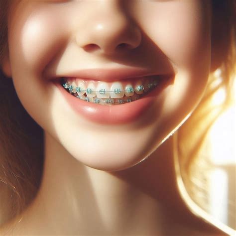 Premium Photo A Girl With Braces On Her Teeth And Braces On Her Teeth