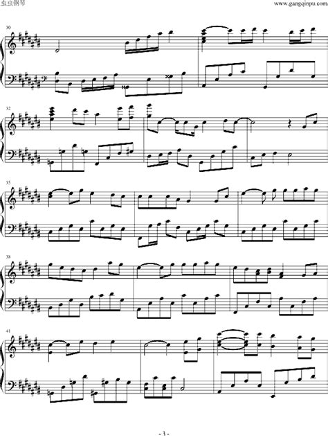 隐形的翅膀 钢琴谱 钢琴曲 张韶涵 歌谱简谱网