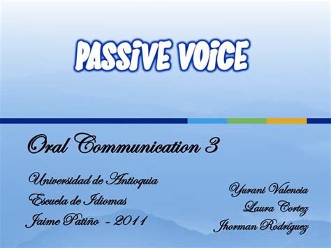 Passive Voice Presentation Pdf