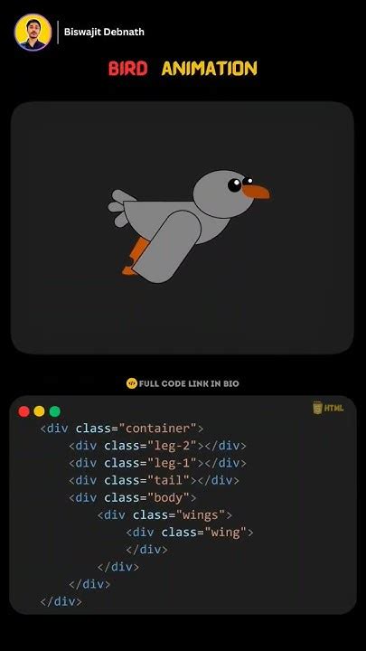 Bird Flying Animation By Html And Css Youtube