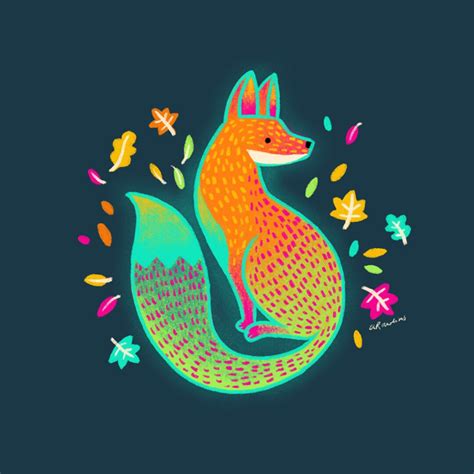 Fox Alebrije Art Print Cute Fox Artwork Fox Lover T Colorful