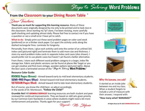 Word Problems 4 Steps To Solving Story Problems Elementary
