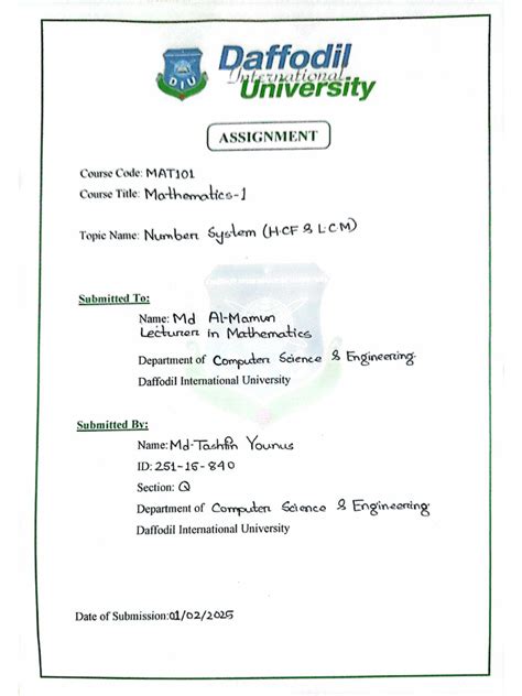 Mat101 Number System Assignment Pdf