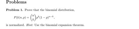 Solved Problems Problem 1 Prove That The Binomial Chegg Com