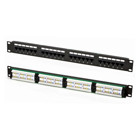 Патч панели Патч панель 19 Rm 1u стоечная 24 порта Rj 45 кат 5e Utp 110 тип контактов