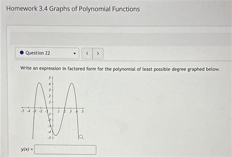 Solved Homework 34 ﻿graphs Of Polynomial Functionswrite An