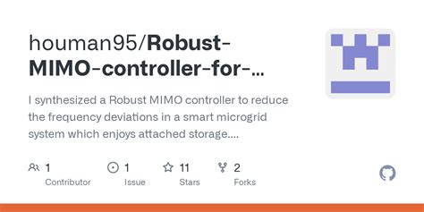 github houman95 robust mimo controller for frequency deviation
