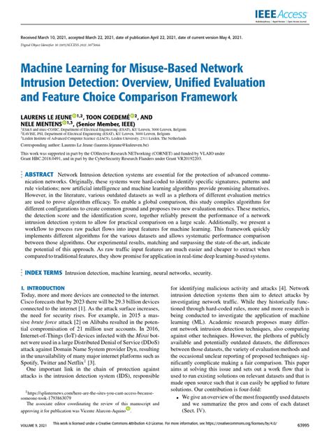 Machine Learning For Misuse Based Network Intrusion Detection Overview