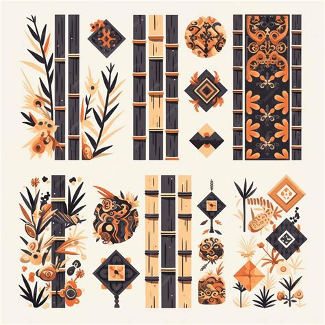 Filipino Tinikling Patterns With Bamboo Dance Elements Premium Ai Generated Vector