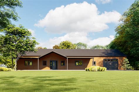 Plan 530121kte Single Story Barndominium House Plan With Split