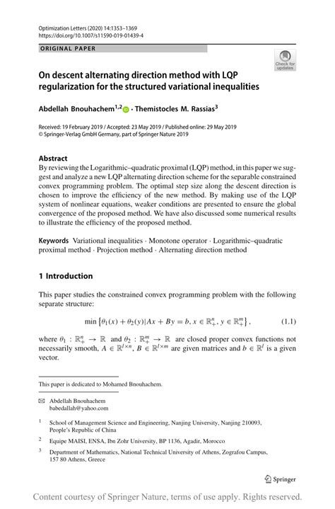 A New Descent Alternating Direction Method With Lqp Regularization For The Structured