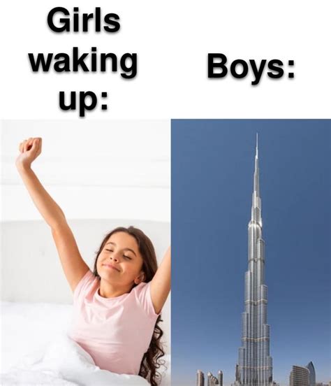 Girls Waking Up Vs Boys Waking Up Rmemes