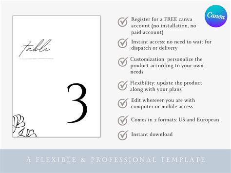 Table Numbers Minimalist Wedding DIY Wedding Editable And Printable Template Instant
