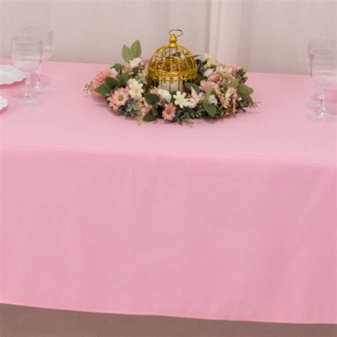 Premium Polyester Tablecloth 60x102 Pink Efavormart