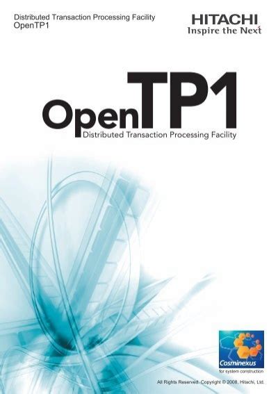 Distributed Transaction Processing Facility Opentp1 Pdf Hitachi