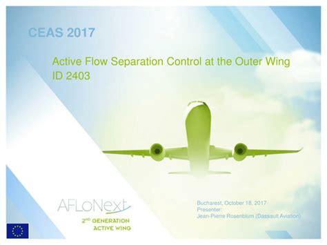Pdf Active Flow Separation Control At The Outer Wing