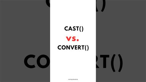 Sql Cast Vs Convert ️ Youtube