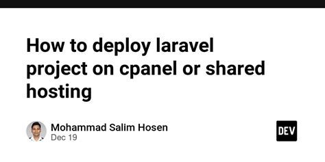 How To Deploy Laravel Project On Cpanel Or Shared Hosting Dev Community