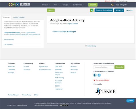 Adopt A Book Activity Oer Commons