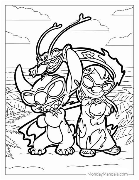 Lilo Stitch Coloring Pages Disney Hula Dancing Disneyclips Book