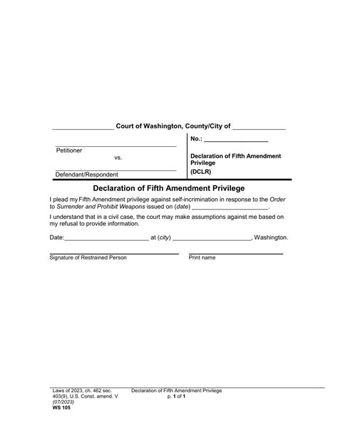 Form Ws105 Fill Out Sign Online And Download Printable Pdf Washington Templateroller