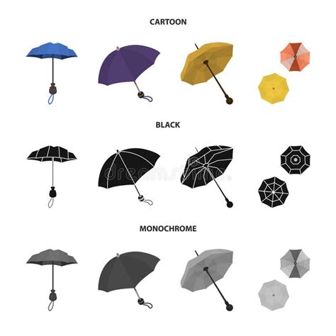 Vector Illustration Of Protection And Closed Sign Collection Of Protection And Rainy Stock
