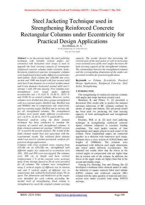 Pdf Steel Jacketing Technique Used In Strengthening Reinforced Concrete Rectangular Columns