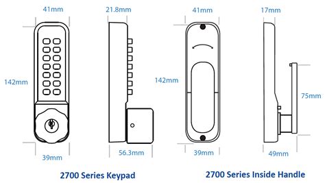 BL ECP Mm Ali Latch ECP Keypad With Key Override Inside Paddle Handle With Holdback