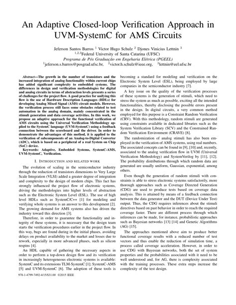 Pdf An Adaptive Closed Loop Verification Approach In Uvm Systemc For