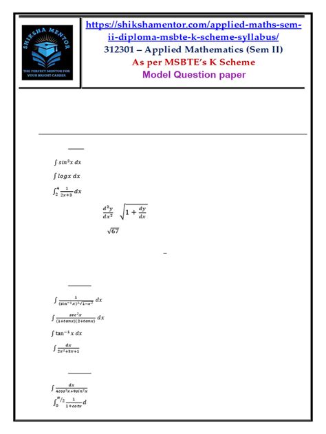 Model Qp 1 Pdf Mathematical Analysis Mathematics